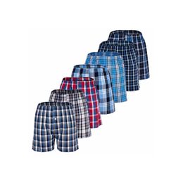 Webboxer YOURBASICS "Web-Boxershorts 7er Pack", Jungen, Gr. 188, bunt (mix2), Obermaterial: 100% Baumwolle CO., Unterhosen Webboxer