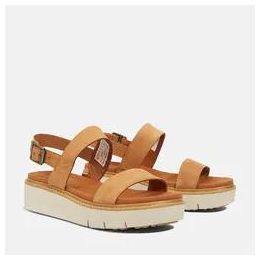 Sandale Timberland "SAFARI DAWN BACKSTRAP SANDAL", Damen, Gr. 37, saddle, Leder, Schuhe Sandale, aus Leder