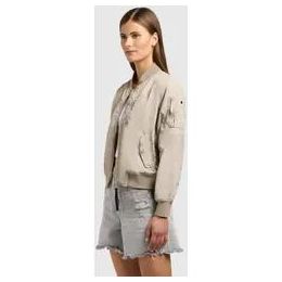 Bomberjacke Khujo "ZARIA", Damen, Gr. M, bone beige, Web, 100% Nylon, regular fit, eingesetzt angesetztes B&uuml;ndchen, Jacken Bomberjacke