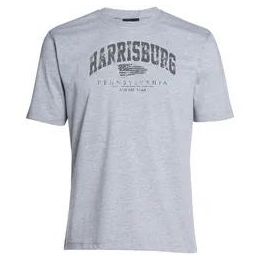 T-Shirt Ahorn Sportswear "HARRISBURG", Herren, Gr. 8XL, grau, 80% Baumwolle, 20% Polyester, bedruckt, normal, Rundhals, Shirts T-Shirt, mit modischem Frontprint