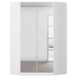 Eckkleiderschrank Rauch "Kleiderschrank Schrank Garderobe W&auml;scheschrank COSTA Gr&ouml;&szlig;e 117x104 cm", alpinwei&szlig;, B:117cm H:197cm T:104cm, Holzwerkstoff, Schr&auml;nke, Eckkleiderschrank, mit Spiegel, voll ausgestattet mit viel Stauraum MADE IN GERMANY