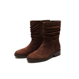 LANDS' END Veloursleder-Boots mit locker sitzendem Schaft, Damen,  Braun, Rauleder, by Lands' End