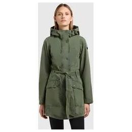 Anorak Khujo "PREA", Herren, Gr. M, schwarz olive, Web, 75% Baumwolle, 25% Nylon, unifarben, regular fit h&uuml;ftlang, eingesetzt mit Druckknopf, Jacken