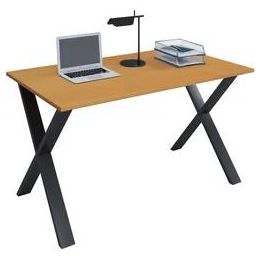 Schreibtisch Vcm "Schreibtisch B&uuml;rotisch Computertisch 140x50 Lona X", braun (schwarz, buche), B:140cm T:50cm, Tische, Schreibtisch