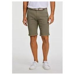 Chinoshorts LINDBERGH "Chino-Shorts Slim Fit", Herren, Gr. XL, dk army, Obermaterial: 98% Baumwolle, 2% Elasthan, slim fit, Hosen Chinoshorts