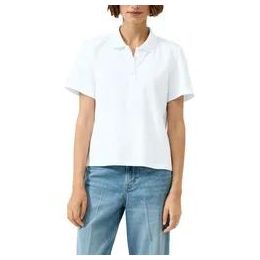 Poloshirt s.Oliver, Damen, Gr. 44, wei&szlig;, Piqu&eacute;, Obermaterial: 95% Baumwolle, 5% Elasthan, unifarben, regular fit normal, ohne Ausschnitt, Shirts, mit Piqu&eacute;-Struktur