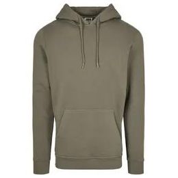 Rundhalspullover Urban Classics "Urban Classics Herren Organic Basic Hoody", Herren, Gr. M, olive, 100% Baumwolle, unifarben, normal, ohne Ausschnitt, Pullover Rundhalspullover