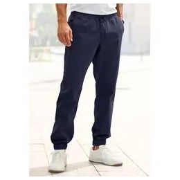Jogger Pants John Devin "Jogg Pants", Damen, Gr. L (52/54), N-Gr, navy, Web, Obermaterial: 97% Baumwolle, 3% Elasthan, unifarben, bequem lang, Hosen, aus elastischer Baumwoll-Qualit&auml;t