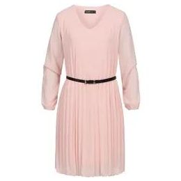 Shirtkleid CLOUD 5IVE "CLOUD 5IVE Cloud 5ive Pleated Dress with belt", Damen, Gr. XL, US-Gr&ouml;&szlig;en, rose, 100% Polyester, unifarben, normal, Kleider Shirtkleid