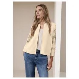 Cardigan Street One, Herren, Gr. 38, smoke beige, Stoff, 46% Modal, 46% Polyester, 8% Elasthan, unifarben, comfort fit normal, Rundhals, normaler Saum, Strickjacken, im Silk Look