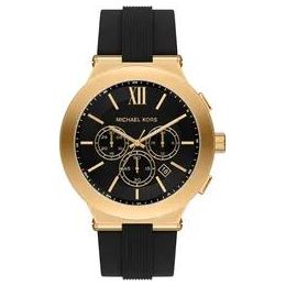 Chronograph Michael Kors "BILLIE", schwarz, goldfarben, Armbanduhren, Herren, Chronograph, Quarzuhr, Armbanduhr, Herrenuhr, Silikonarmband, analog, Tag