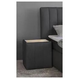 Nachttisch Home Affaire "Effy", schwarz (schwarz, plexi milchglas), B:50cm H:53cm T:50cm, Tische, Nachttisch, passend zum Polsterbett, Boxbett oder Boxspringbett Effy