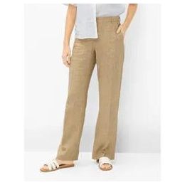 Culotte Brax "Style MAINE", Damen, Gr. 44K (22), Kurzgr&ouml;&szlig;en, beige, Web, 100% Leinen, Hosen Culotte