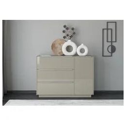 Sideboard "Reno", taupe matt lack, glas taupe glanz, B:137cm H:102cm T:42cm, Glas, Holzwerkstoff, SET ONE BY Musterring, Sideboards, Sideboard, Mit Sockel in diversen Farben, 102 cm H&ouml;he & Farbauswahl