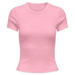 T-Shirt Only "T-Shirt ONLVAL LIFE O-NECK TOP 1er Pack", Damen, Gr. S, pink (rosa), Obermaterial: 95% Baumwolle CO. 5% Elasthan EL., Shirts T-Shirt