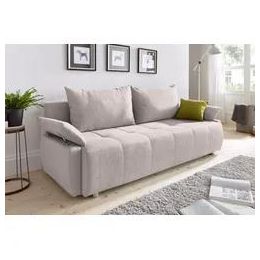 Schlafsofa Collection AB "Funtastic, B: 212 cm, Liegel. 145x187 cm", natur, B:212cm H:84cm T:96cm, Zierkissen: 100% Polyester;Struktur (100% Polyester);Kunstleder SOFTLUX;Microfaser PRIMABELLE (100% Polyester), Sofas, Schlafsofa, Bettfunktion, Bettkasten, Armteilverstellung & 1 Zierkissen, Federkern