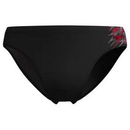 Badehose Speedo "Medley Logo Brief" Gr. 4, blk, rot, Badehosen, Herren, 4 (S), N-Gr, Obermaterial: 80% Nylon, 20% Elasthan, Badehose, mit Frontfutter, mit innenliegendem Kordelzug, vier-Wege-Stretch
