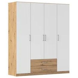 Dreht&uuml;renschrank Rauch "Kleiderschrank Garderobe GAMMA Breiten 91/136/181/226/271/315/360 cm", eiche artisan, alpinwei&szlig;, griffe chrom, B:181cm H:210cm T:54cm, Holzwerkstoff, Schr&auml;nke, Dreht&uuml;renschrank, mit Schubladen, verschiedene Griff-Varianten TOPSELLER MADE IN GERMANY