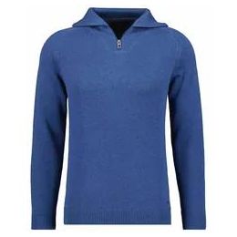 Troyer Ragman, Herren, Gr. 56, blau (blau saphire, 705), Strick, 100% Baumwolle, hoch geschlossener Ausschnitt, Pullover Troyer