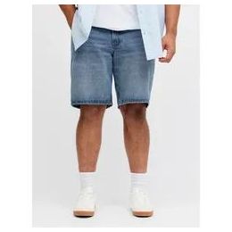 Jack & Jones PlusSize Shorts "JJITONY JJORIGINAL SHORTS AKM 111 PLS", Herren, Gr. 42 (4XL), N-Gr, blau denim, Web, Obermaterial: 100% Baumwolle, JACK & JONES PLUSSIZE, Abriebeffekte, relaxed fit knielang, Hosen Shorts