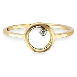 CAI Fingerring CA&Iuml; "925 Sterling Silber gelb vergoldet Zirkonia" Gr. 17, gelb, Fingerringe, Damen, 054 (17,2), Silber 925 (Sterlingsilber), Fingerring