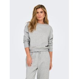Sweatshirt Only "ONLSWEAT L/S CREW OVERSIZE SWT", Damen, Gr. L, grau (light grau melange), Sweatware, Obermaterial: 60% Baumwolle, 40% Polyester, meliert, loose fit normal, Rundhals, Sweatshirts Sweatshirt, Baumwollmischung, loose fit, Rundhals