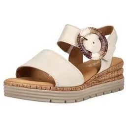 Keilsandalette Gabor COMFORT "Gabor Comfort Sandalen Leder", Damen, Gr. 43, creme, Leder, Schuhe