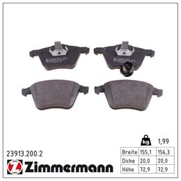 Zimmermann Bremsbelagsatz, Scheibenbremse 23913.200.2 vorne rechts links Foto entspricht Lieferumfang f&uuml;r AUDI VAG 8P0698151 8J0698151N 8J0698151A