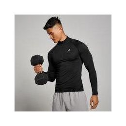 Myprotein MP Herren Tempo Pillar Nahtloses Oberteil mit Grafikelement und 1/4-Rei&szlig;verschluss &ndash; Schwarz - L