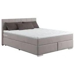 Boxspringbett COTTA "Simba", hellgrau, L:209cm, Komplettbetten, Boxspringbett, wahlweise mit oder ohne Matratze und Topper bestellbar