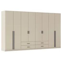 Dreht&uuml;renschrank Rauch "Kleiderschrank Garderobe GAMMA Breiten 91/136/181/226/271/315/360 cm", beige (champagner), griffstangen graumetallic, B:360cm H:210cm T:54cm, Holzwerkstoff, Schr&auml;nke, Dreht&uuml;renschrank, mit Schubladen, verschiedene Griff-Varianten TOPSELLER MADE IN GERMANY
