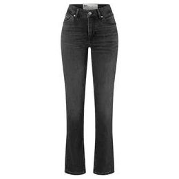 Straight-Jeans MAC "MACMELANIE", Damen, Gr. 48, L&auml;nge 28, grau basic, Denim/Jeans, Obermaterial: 77% Baumwolle, 10% Polyester, 10% Viskose, 3% Elasthan, straight fit kn&ouml;chellang, Jeans Straight-Jeans, Sportives Naht-Detail am Tascheneingriff