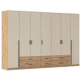 Dreht&uuml;renschrank Rauch "Kleiderschrank Garderobe GAMMA Breiten 91/136/181/226/271/315/360 cm", eiche artisan, beige (champagner), griffstangen graumetallic, B:315cm H:210cm T:54cm, Holzwerkstoff, Schr&auml;nke, Dreht&uuml;renschrank, mit Schubladen, verschiedene Griff-Varianten TOPSELLER MADE IN GERMANY
