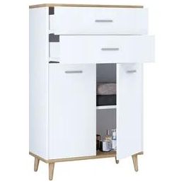 Kommode Vcm "Holz Highboard Kommode Schublade Lindas", braun (wei&szlig;, honig, eiche), B:60cm T:28cm, Sideboards, Kommode