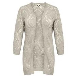Strickjacke Only CARMAKOMA "CARPAMELA 4/5 OPEN CARDIGAN KNT", Herren, Gr. M, birch, Strick, Obermaterial: 55% Polyacryl, 45% Nylon, unifarben, V-Ausschnitt, Strickjacken Strickjacke