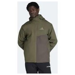 Outdoorjacke Adidas TERREX "MULTI 2 LAYER CLIMAPROOF", Gr. XXL, olive strata, shadow olive, tent gr&uuml;n, Obermaterial: 100% Polyester, Jacken Outdoorjacke