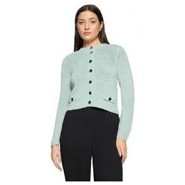 Strickjacke Betty Barclay "Damen mit aufgesetzten Taschen", Damen, Gr. 40, gray mist, Strick, Obermaterial: 65% Polyacryl, 35% Polyamid, Basic, gerade normal, Rundhals, Strickjacken Strickjacke
