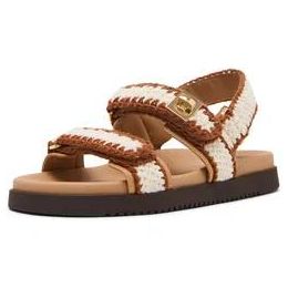 Riemchensandale Steve Madden "Steve Madden Sandalen Textil", Damen, Gr. 38, cream, Textil, Schuhe Riemchensandale