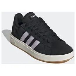 Sneaker Adidas SPORTSWEAR "GRAND COURT BASE 00S", Damen, Gr. 42, cschwarz, icelav, owei&szlig;, Leder, Synthetik, Schuhe Sneaker, Design auf den Spuren des Adidas Campus 00