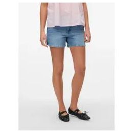 V&eacute;ro Moda Jeansshorts VERO MODA "VMTESS MR SHORT DNM SHORTS MIX GA NOOS", Damen, Gr. S (36), N-Gr, blau (medium blau denim detail:ra3013), Denim/Jeans, Obermaterial: 99% Baumwolle, 1% Elasthan, kurz, Jeans Jeansshorts, Baumwollmischung, regular fit