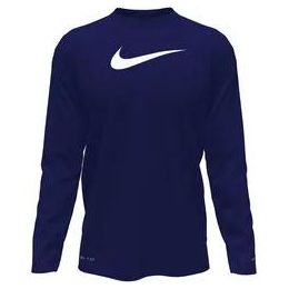T-Shirt Nike "LONG SLEEVE HYDROGUA", M&auml;dchen, Gr. L, midnight navy, Jersey, Obermaterial: 100% Polyester, normal, Rundhals, Shirts T-Shirt, f&uuml;r Kinder, sportlicher Stil, Kurzarm, mit Dri-FIT-Technologie