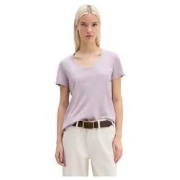 Marc O'Polo T-Shirt MARC O'POLO "aus Organic Cotton Single Jersey", Damen, Gr. XS, dusty lavender, Obermaterial: 100% Baumwolle, unifarben, Basic, loose fit, tiefer Rundhals, normaler Saum, Shirts T-Shirt