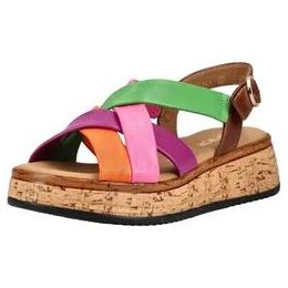 Keilsandalette Gabor COMFORT "Gabor Comfort Sandalen Glattleder", Damen, Gr. 43, multicolor, Glattleder, Schuhe
