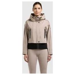 Blouson Khujo "AMELIA", Damen, Gr. L, latte beige, Web, 100% Polyester, leicht gl&auml;nzend, regular fit h&uuml;ftlang, eingesetzt Rippstrickb&uuml;ndchen mit Windstopper, Jacken Blouson