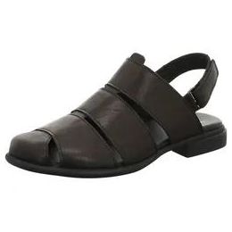 Think! Riemchensandale THINK "Think Sandalen Leder", Damen, Gr. 43, schwarz, Leder, Schuhe Riemchensandale
