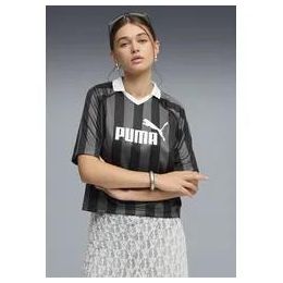 T-Shirt Puma "ESS JERSEY", Damen, Gr. XS, Puma schwarz, Web, Obermaterial: 100% Polyester, unifarben, relaxed fit kurz, V-Ausschnitt, Shirts T-Shirt, lockere Passform, Kurzarm, atmungsaktiv, mit V-Ausschnitt