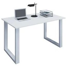 Schreibtisch Vcm "Schreibtisch B&uuml;rotisch Computertisch 110x50 Lona U", wei&szlig; (silber, wei&szlig;), B:110cm T:50cm, Tische, Schreibtisch