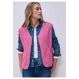 Fellweste Street One, Damen, Gr. 40, ibis rose, Stoff, 100% Polyester, unifarben, normal normal, V-Ausschnitt, Westen, mit V-Ausschnitt