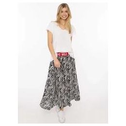 Maxirock Zwillingsherz "Classic Zebra", Damen, Gr. L/XL, schwarz, Web, Obermaterial: 100% Viskose, R&ouml;cke Maxirock, Zebramuster, Gummizug mit Schrift, leichtes Material, kn&ouml;chellang