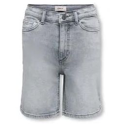 Jeansbermudas KIDS Only "KOGJUICY HW LONG SHORTS DNM AZG", Jungen, Gr. 152, N-Gr, medium grau denim, Denim/Jeans, Obermaterial: 99% Baumwolle, 1% Elasthan, unifarben, regular fit kniefrei, Jeans